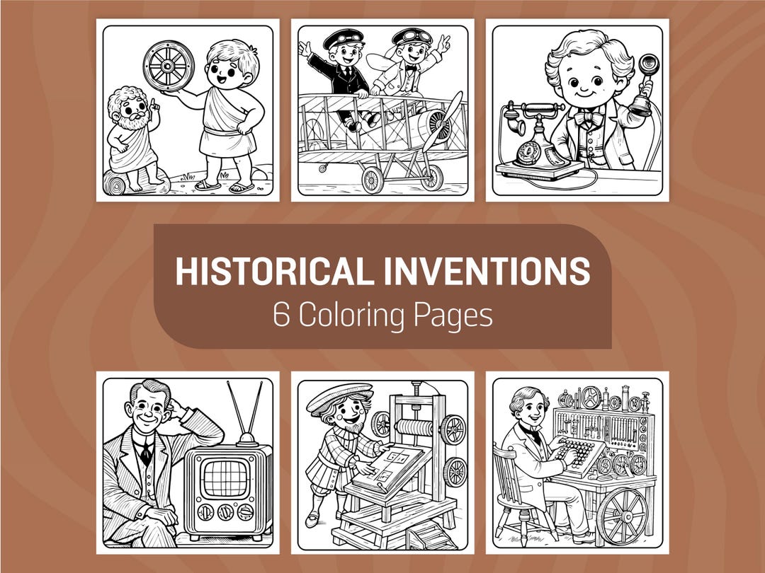 Historical Inventions Coloring Pages for Kids Educational Coloring ...