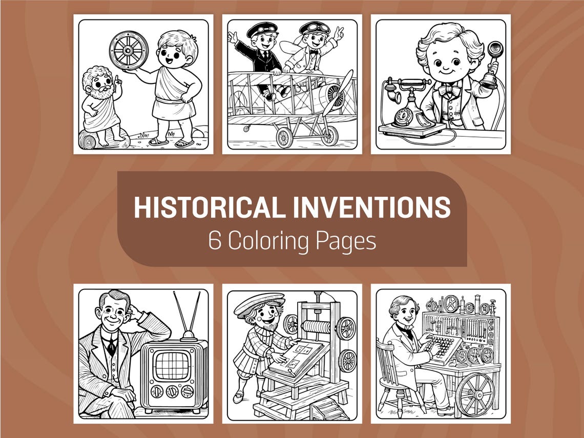Historical Inventions Coloring Pages for Kids Educational Coloring ...