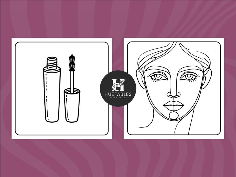 Cosmetics Coloring Pages for Kids & Adults | Instant Download Makeup ...