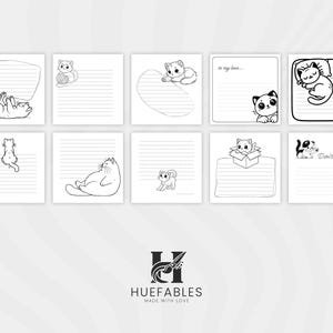 10 Cute Coloring Note Pages | Printable Cats Coloring Note Pages ...