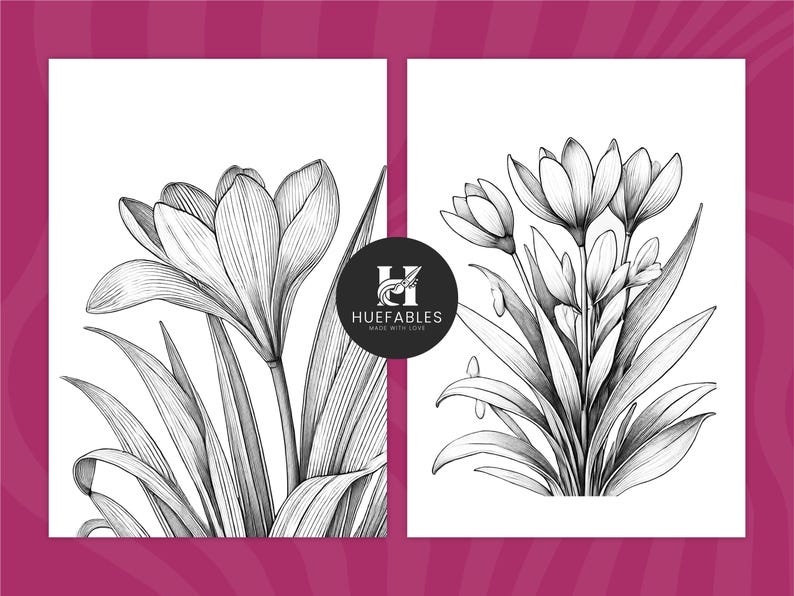Grayscale Endemic Plants Coloring Pages | 30 Unique Botanical Coloring ...