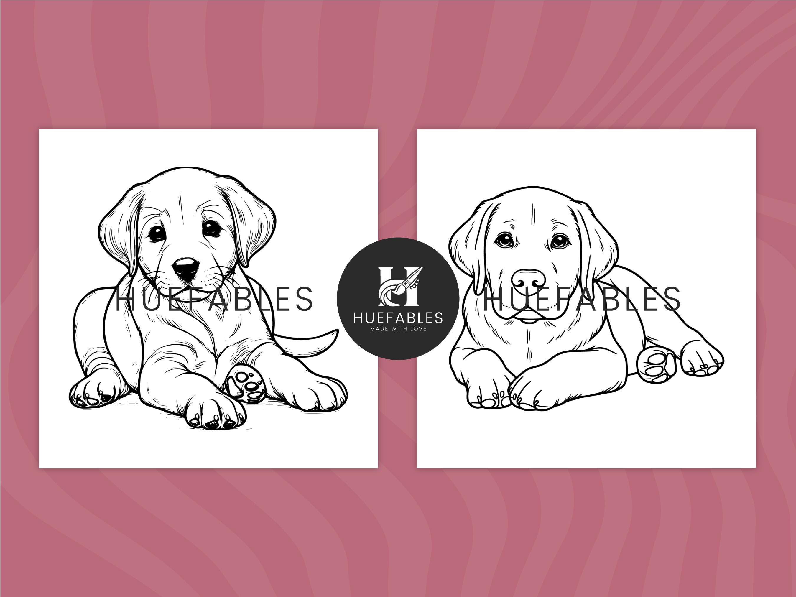 Labrador Coloring Pages for Kids & Adults - Cute Puppy Coloring Sheets ...