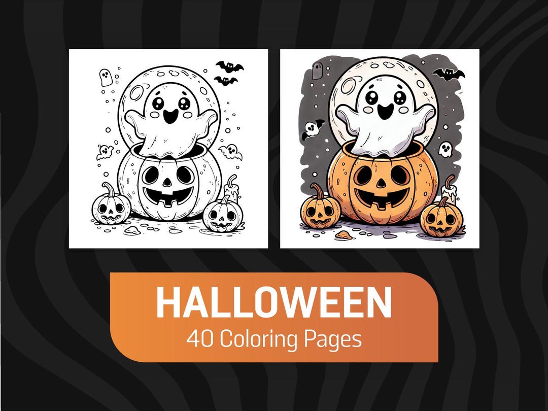 Spooky Halloween Coloring Pages – 40 Fun Designs (printable Digital ...