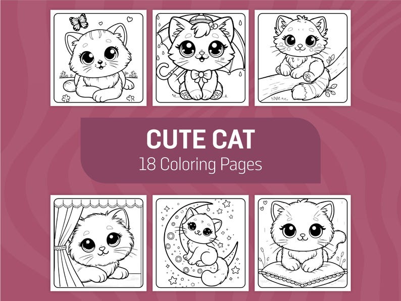 Cute Cats Coloring Pages for Kids - Kittens Coloring Pages - Kids ...