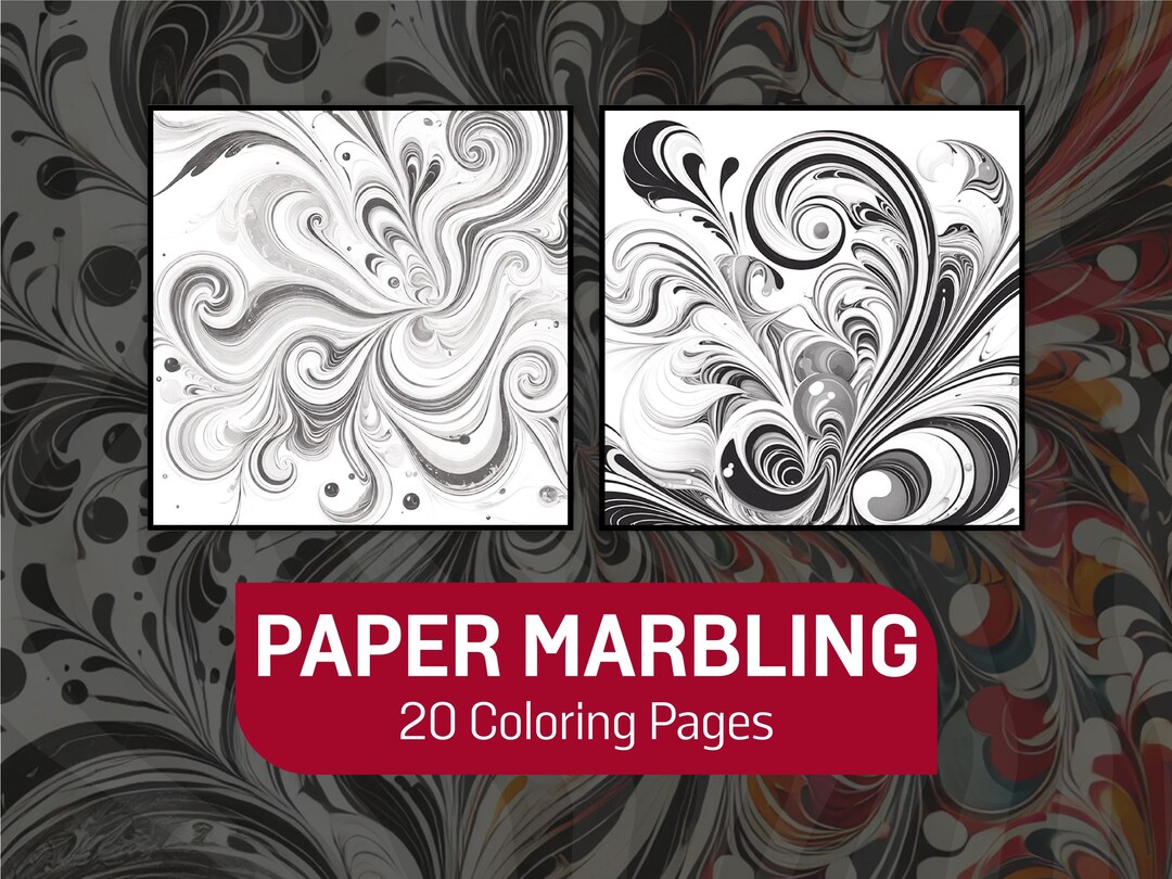 Grayscale Paper Marbling Coloring Pages for Adults | Grayscale ...