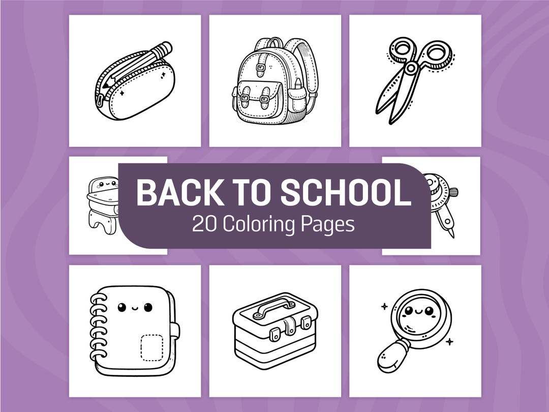Back to School Coloring Pages - 20 School Supplies Coloring Sheets for ...