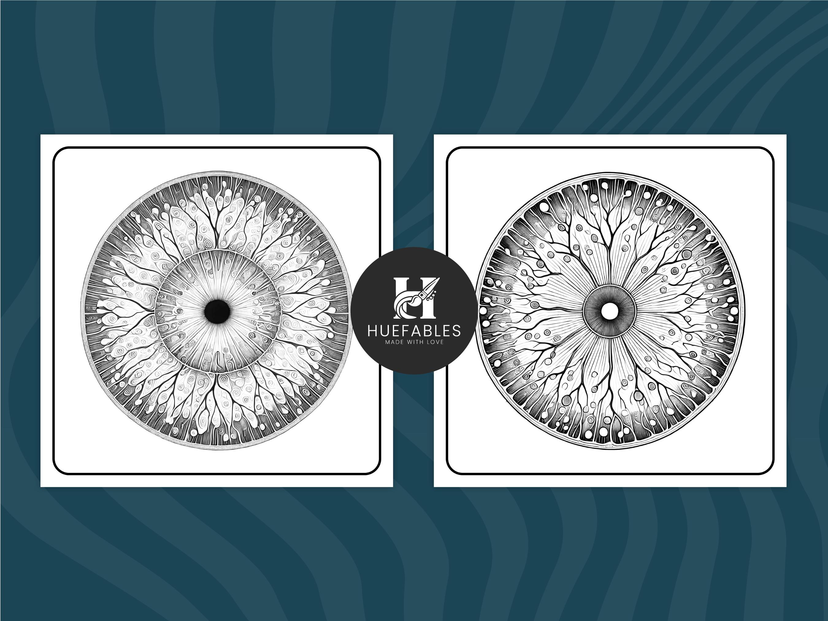 Eye Retina Grayscale Coloring Pages Eye Coloring Pages for Adult & Kid ...