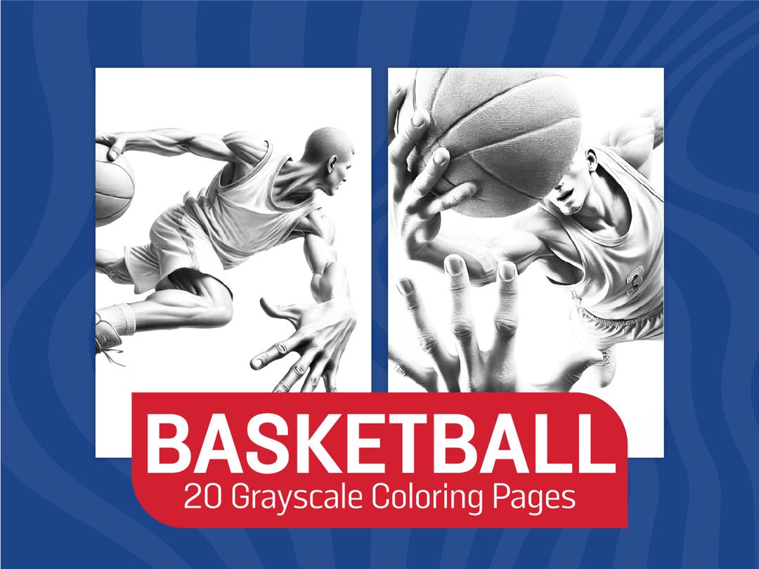 Basketball Coloring Pages for Adults & Kids | Basketball Player Poses ...