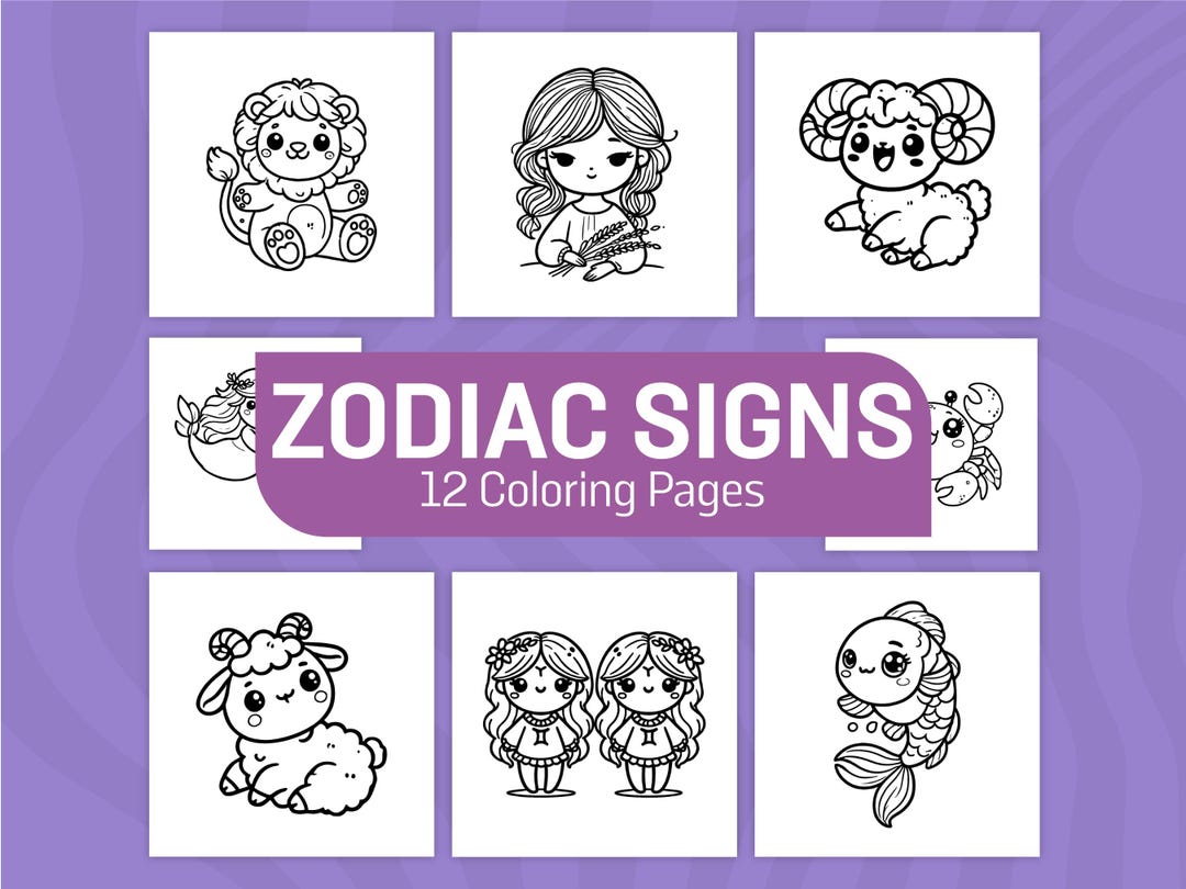 Zodiac Signs Coloring Pages – Astrology Coloring Sheets for Adults ...