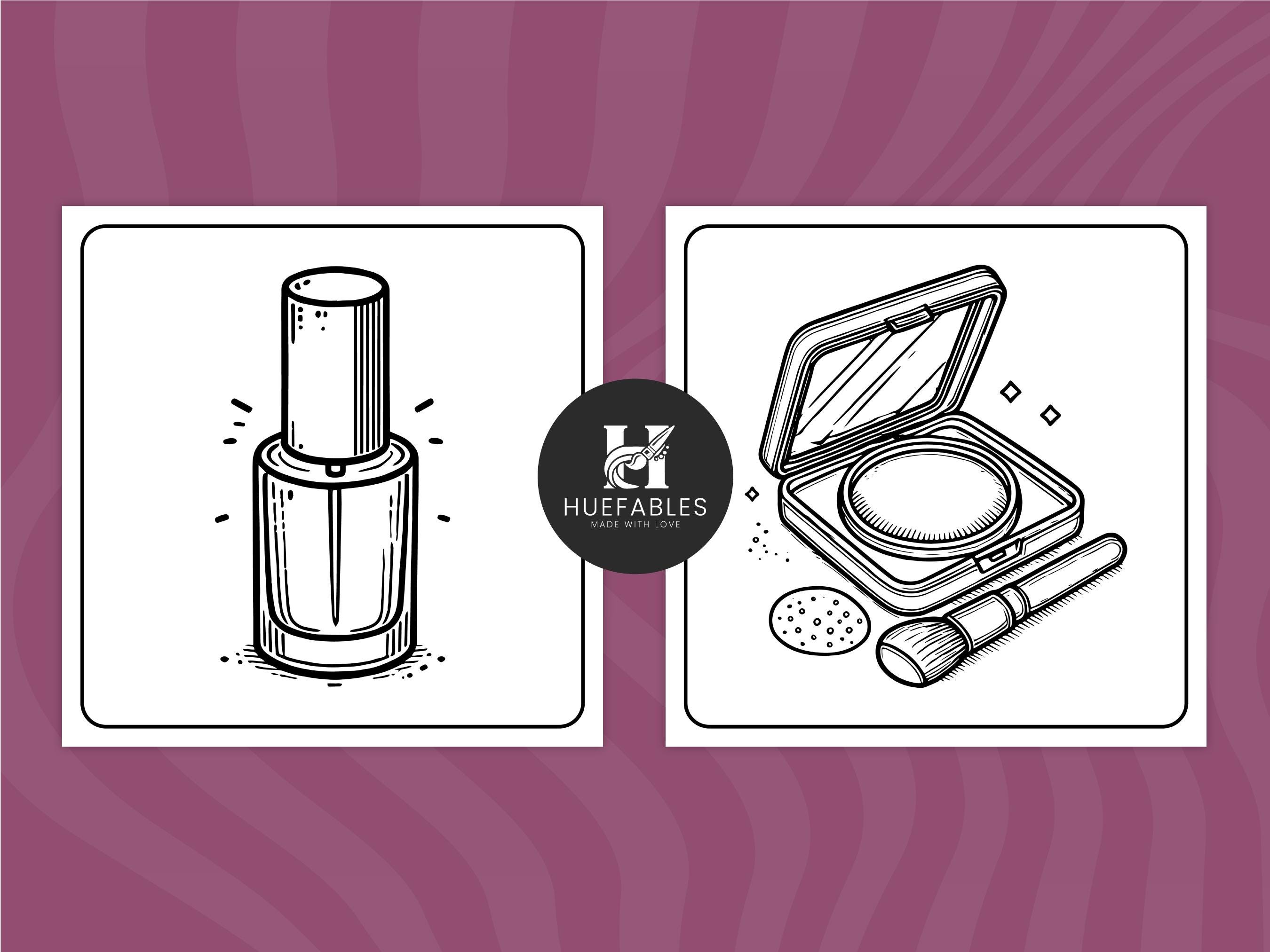 Cosmetics Coloring Pages for Kids & Adults Instant Download Makeup ...