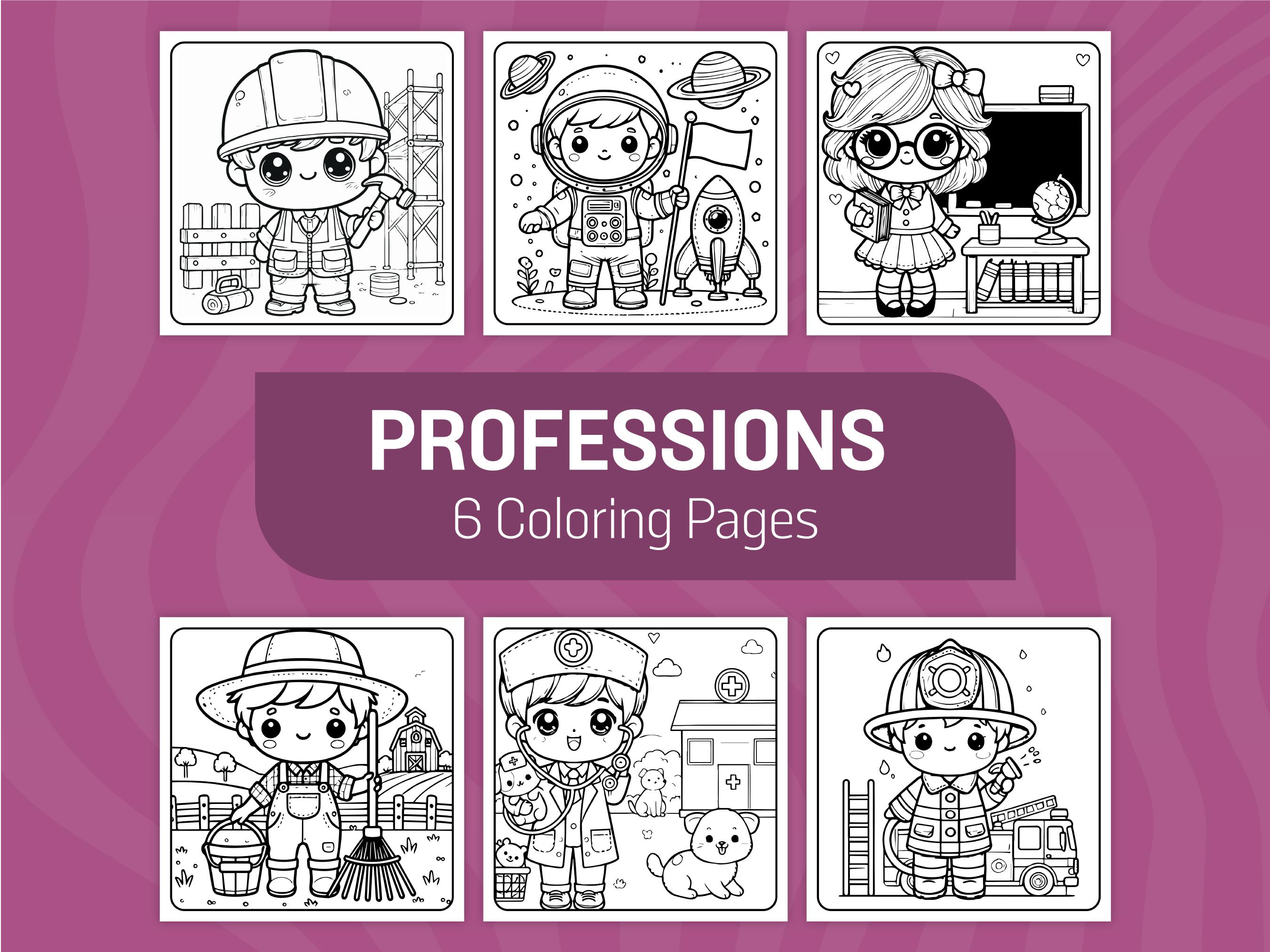 Professions Coloring Pages for Kids - Profession Coloring Sheets ...