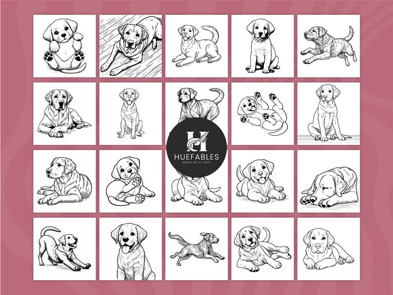 Labrador Coloring Pages for Kids & Adults - Cute Puppy Coloring Sheets ...