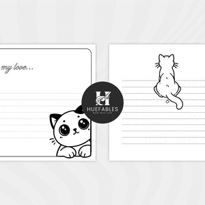 10 Cute Coloring Note Pages | Printable Cats Coloring Note Pages ...