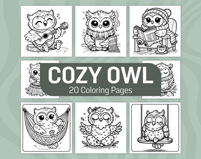 Coloring Book: Funny Owl. A Digital Coloring Book Featuring a Cartoon ...