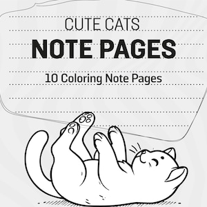 10 Cute Coloring Note Pages | Printable Cats Coloring Note Pages ...