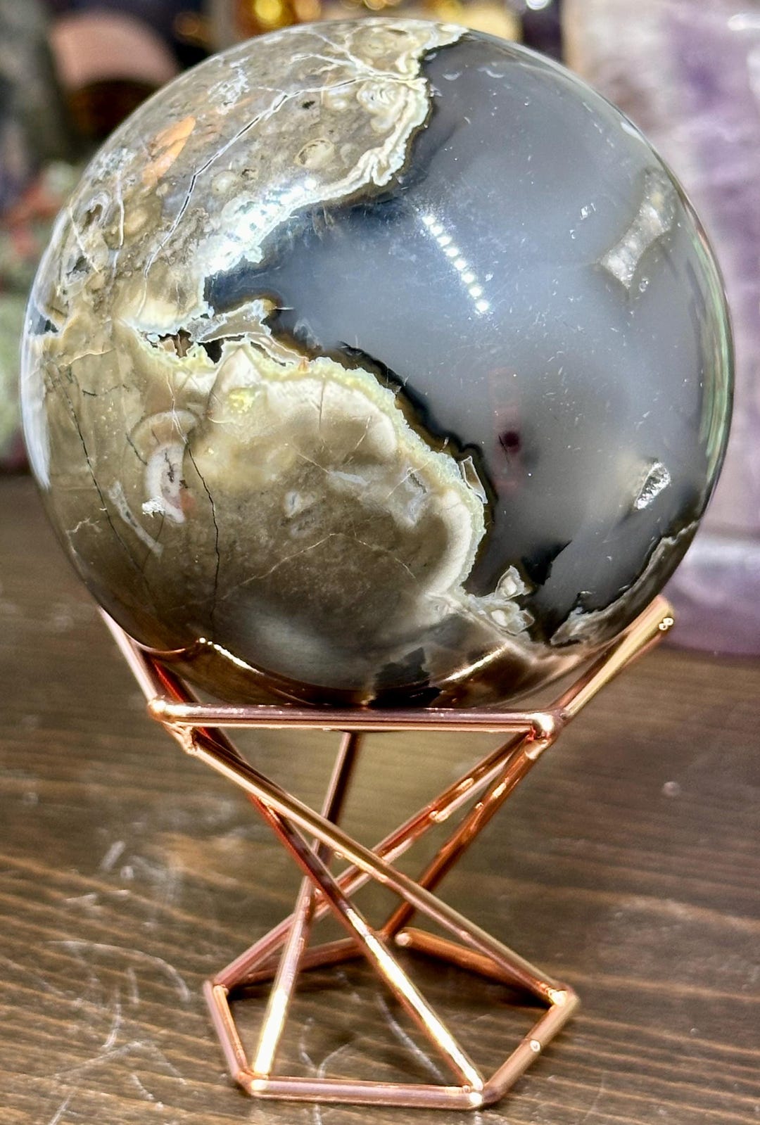 Volcano Agate Crystal Sphere - Etsy