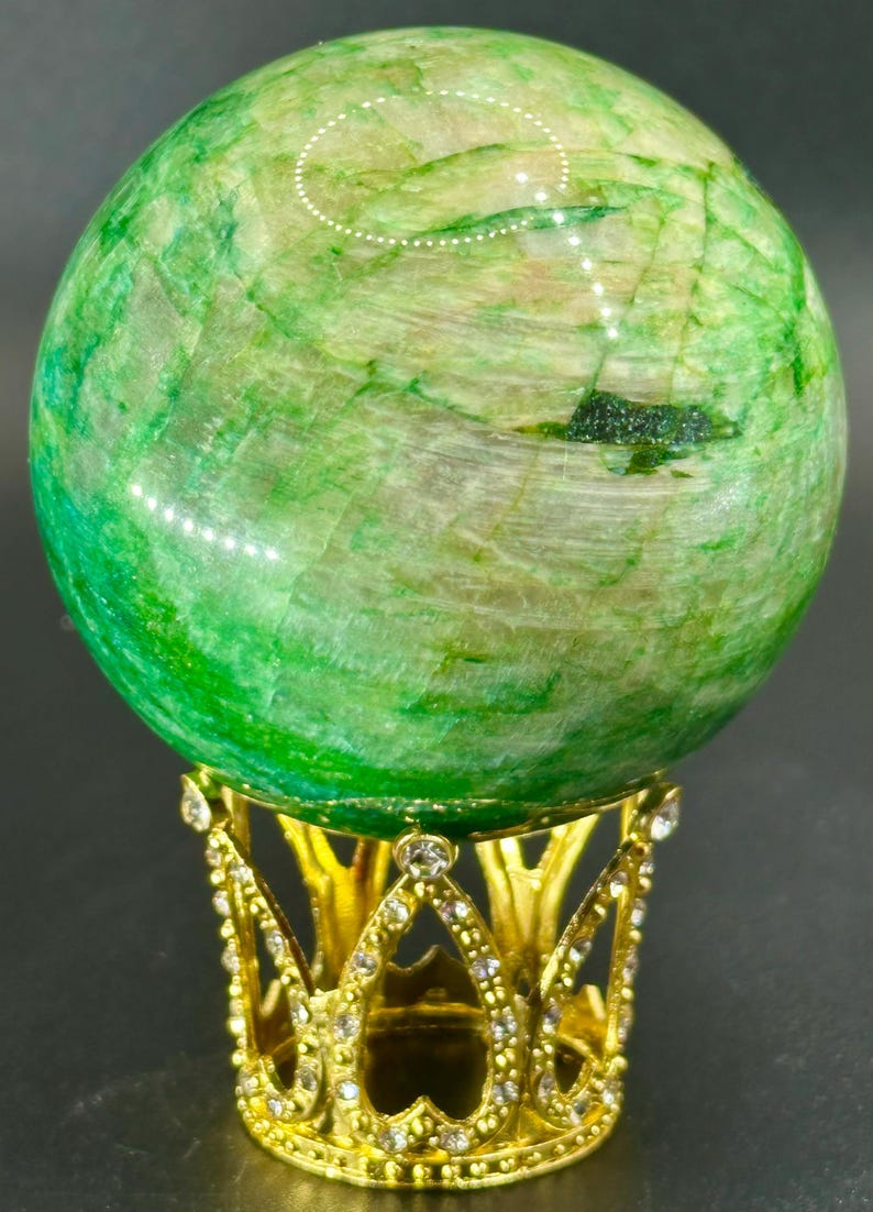 Green Moonstone Crystal Sphere - Etsy
