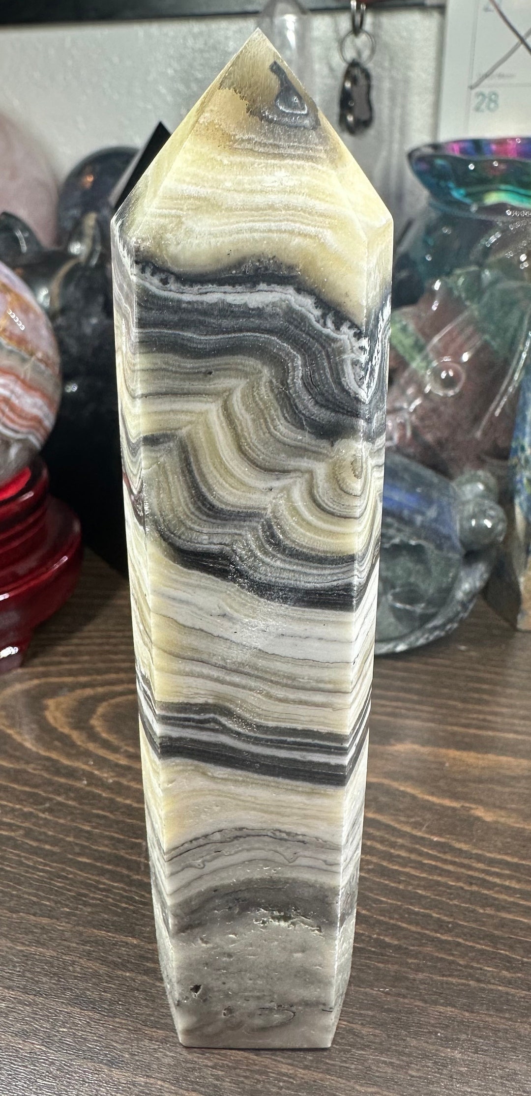 Zebra Calcite Tower - Etsy