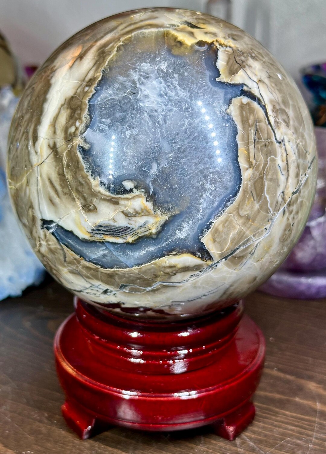 Large Volcano Agate Sphere - Etsy