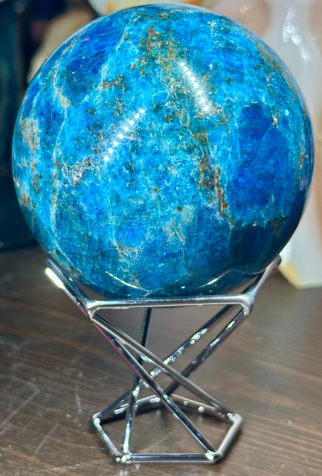 Blue Apatite Crystal Sphere - Etsy