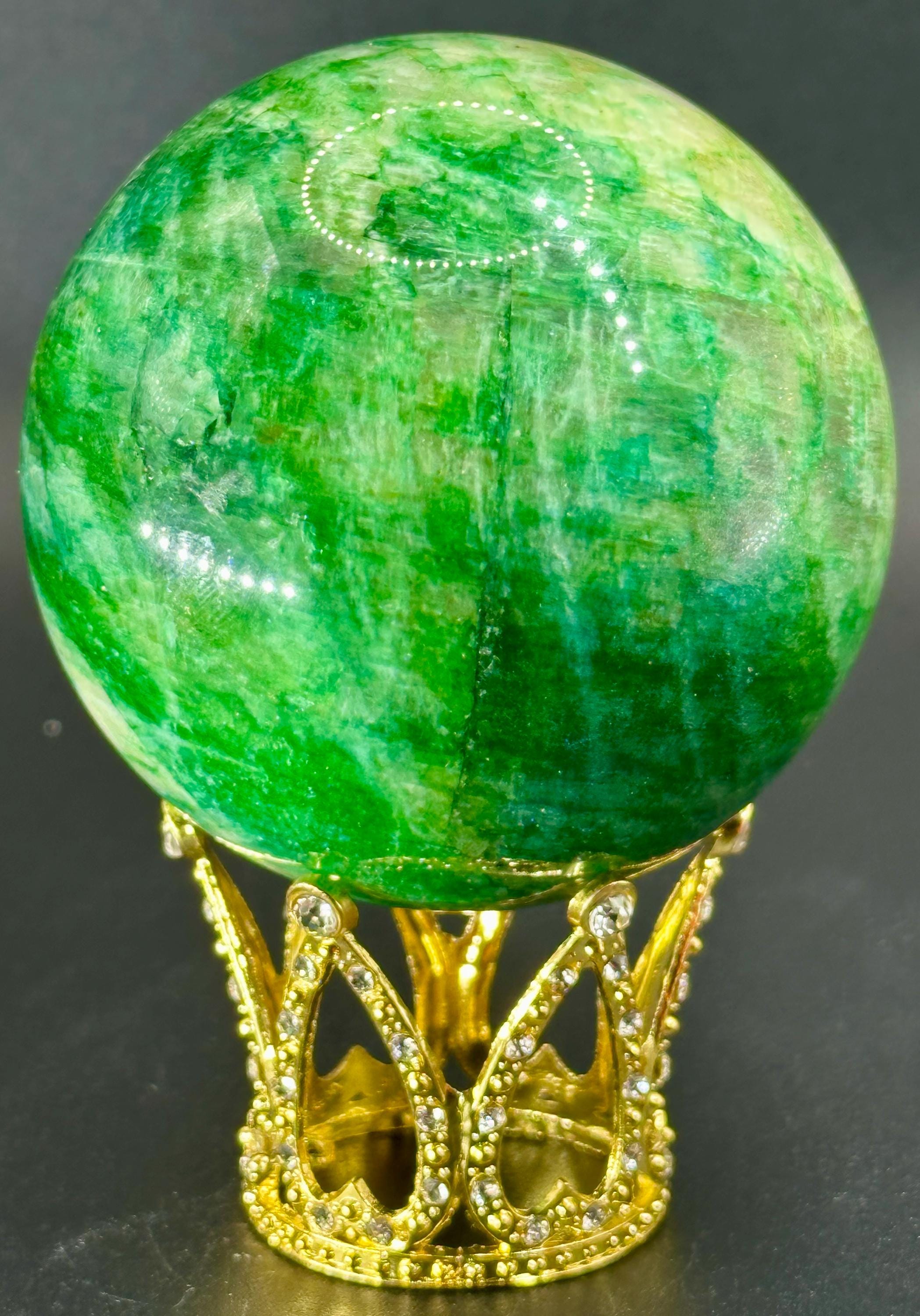 Green Moonstone Crystal Sphere - Etsy