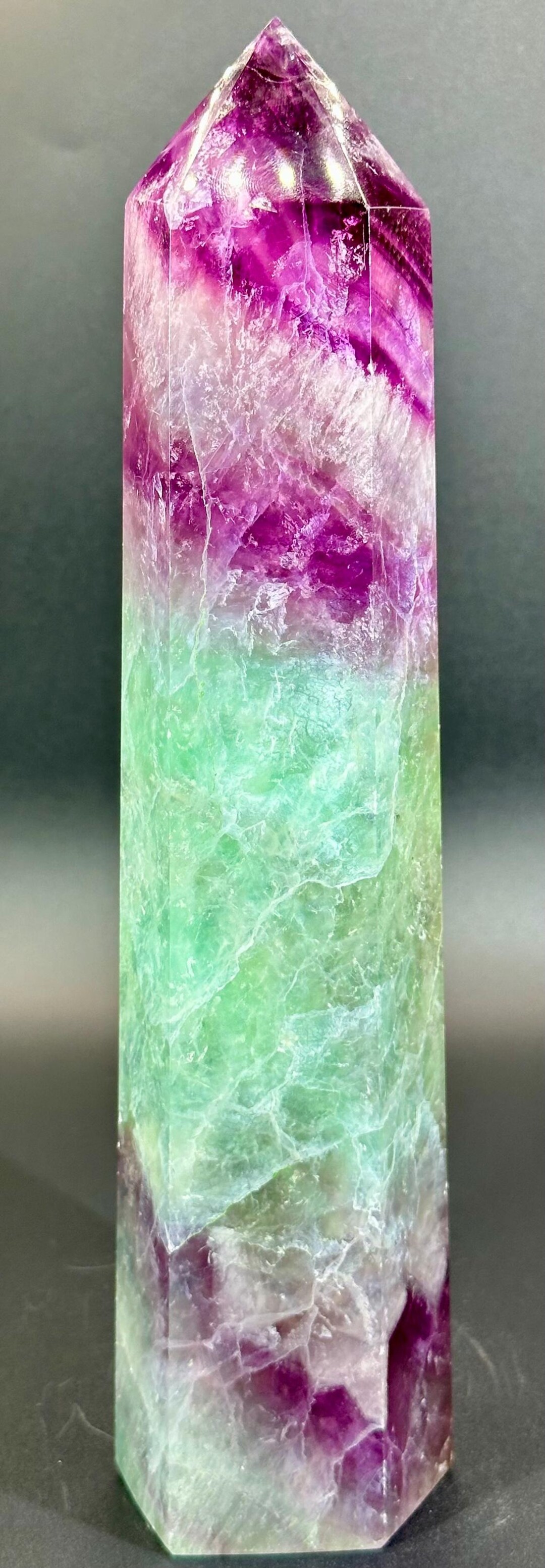 Watermelon Fluorite Crystal Tower - Etsy