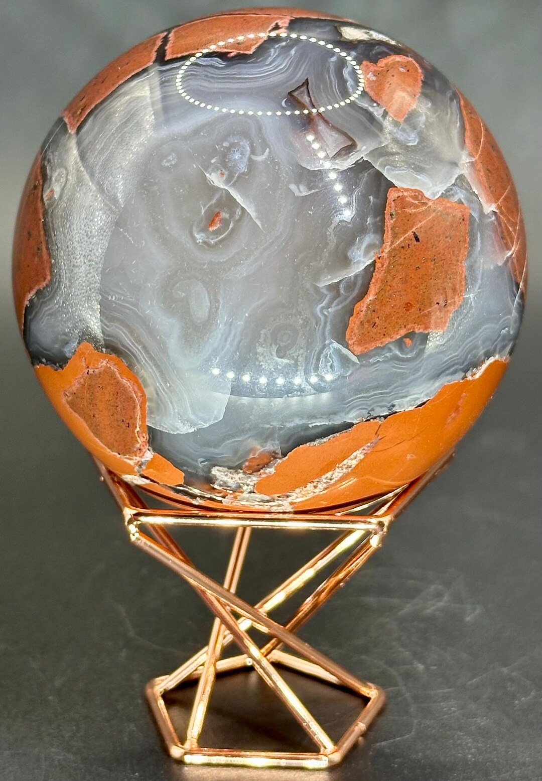 Football Volcanic Agate Crystal Sphere - Etsy
