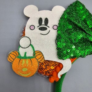 Mickey Mouse Ear Headband Halloween Ghost Pumpkin Adult Kids - Etsy