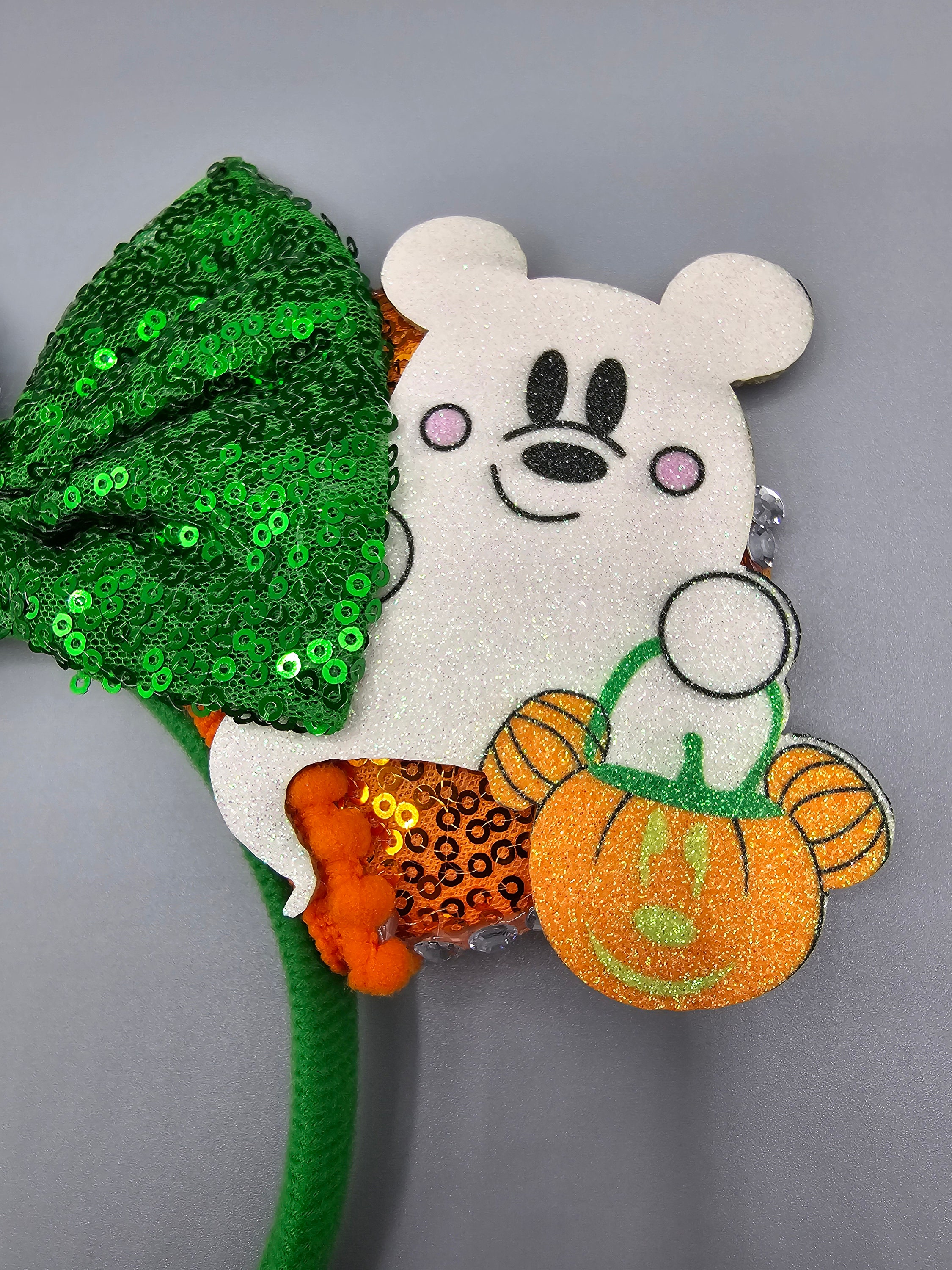 Mickey Mouse Ear Headband Halloween Ghost Pumpkin Adult Kids - Etsy