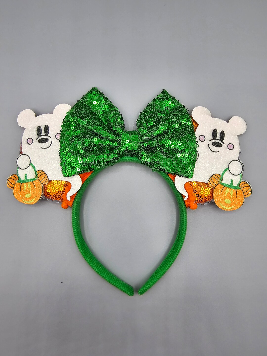 Mickey Mouse Ear Headband Halloween Ghost Pumpkin Adult Kids - Etsy