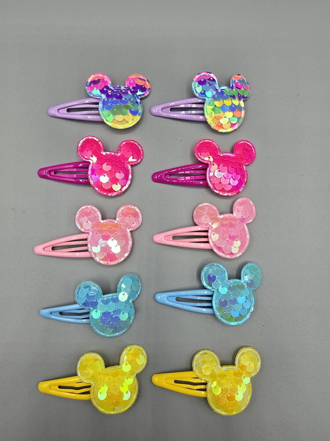 Disney Mickey Mouse Set of 2 Sequin Hair Clips - Etsy