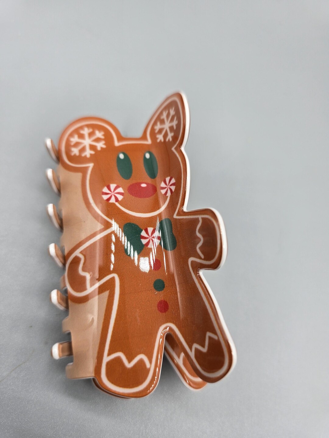 Mouse Gingerbread Man Christmas Hair Claw Clip - Etsy