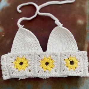Crochet Flower Crop Top - Etsy
