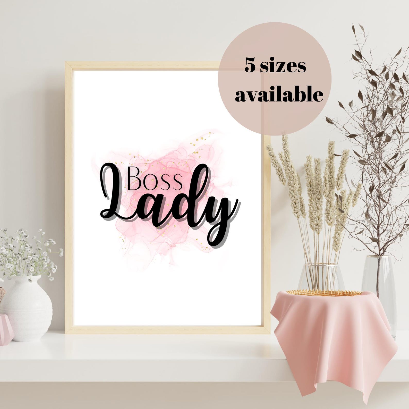 Boss Lady Printable Wall Art, Boss Babe Wall Decor, Girl Boss Wall Art ...