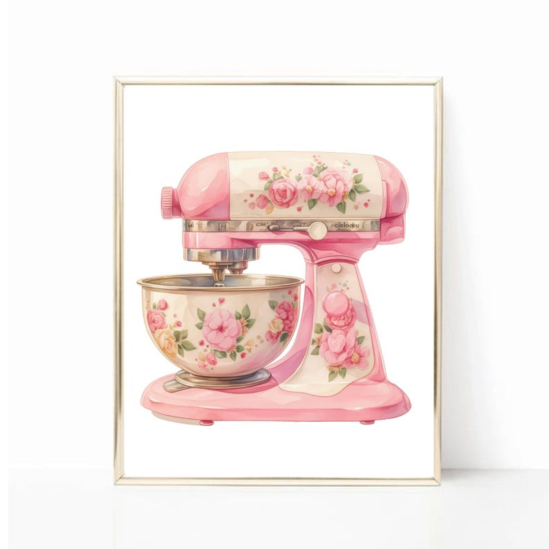 Vintage Floral Kitchen Wall Art Set – Pink Cottagecore Baking Printable ...