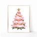 Pink Christmas Set of 6 Prints, Pink Xmas Home Decor, Santa Wall Art ...