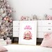 Hello Winter Printable Wall Art, Christmas Quote Wall Decor, Pink Snow ...