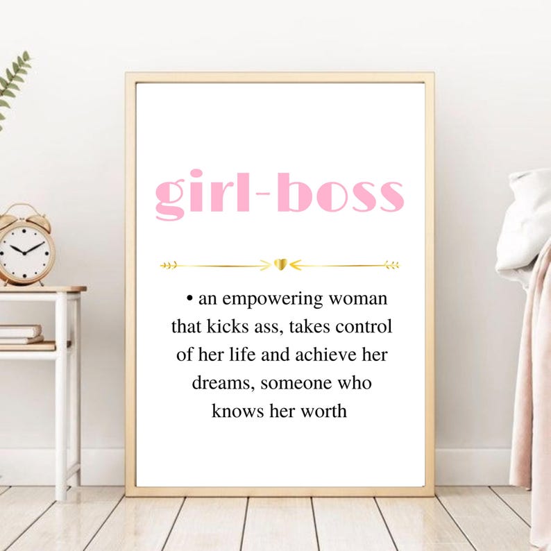 Girl Boss Definition Print, Boss Lady Definition Printable Wall Art ...