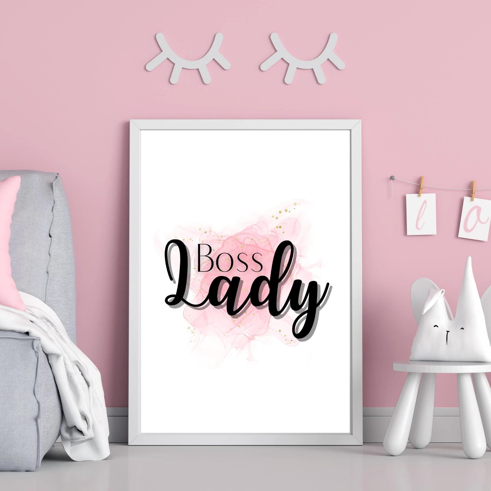 Boss Lady Printable Wall Art, Boss Babe Wall Decor, Girl Boss Wall Art ...