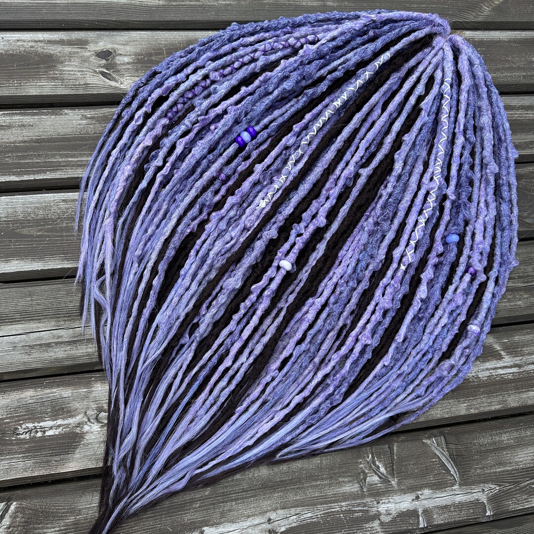 Lilac Brown Texture Synthetic Dreadlocks Double or Single Ended Custom ...