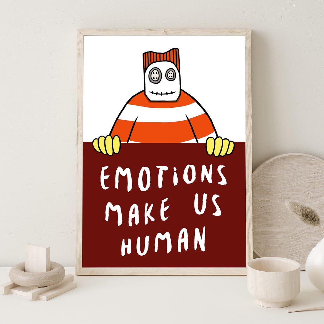 Emotions Make Us Human Feelings Poster Home Office Decor Counselor Self ...