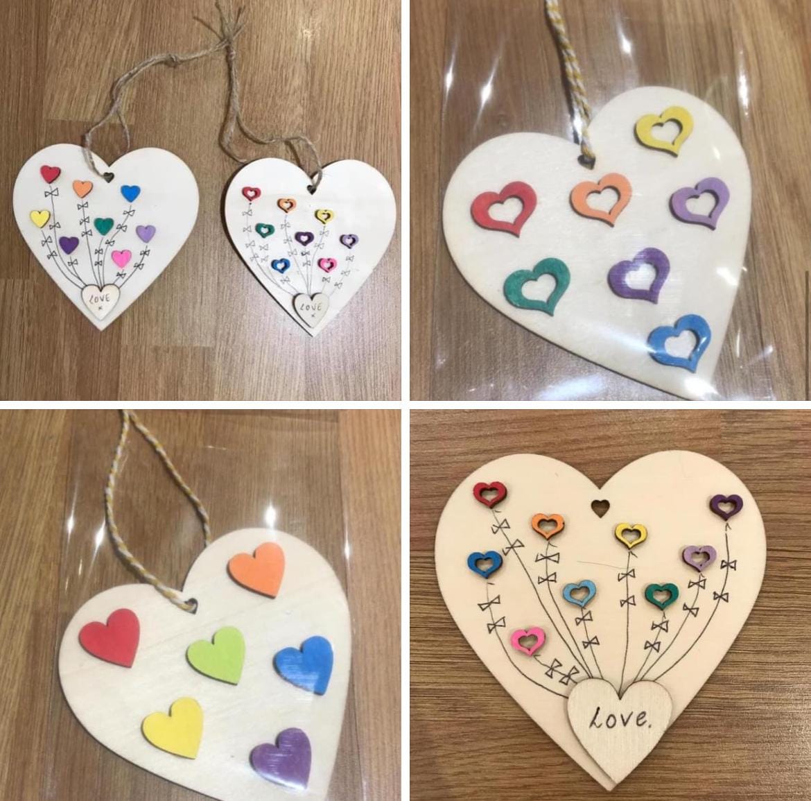 Wooden Hanging Hearts - Etsy