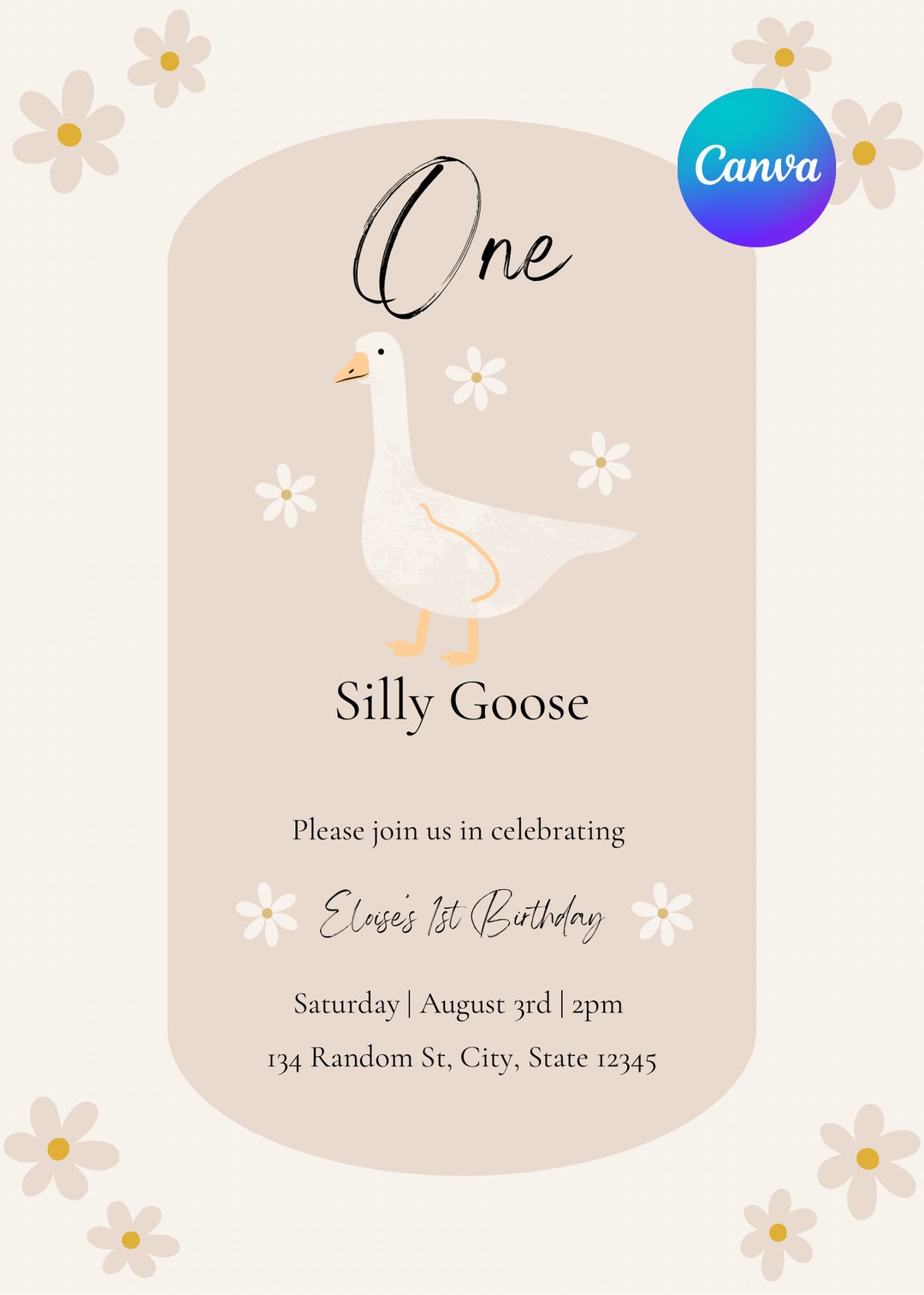 One Silly Goose(2) Canva Template - Etsy