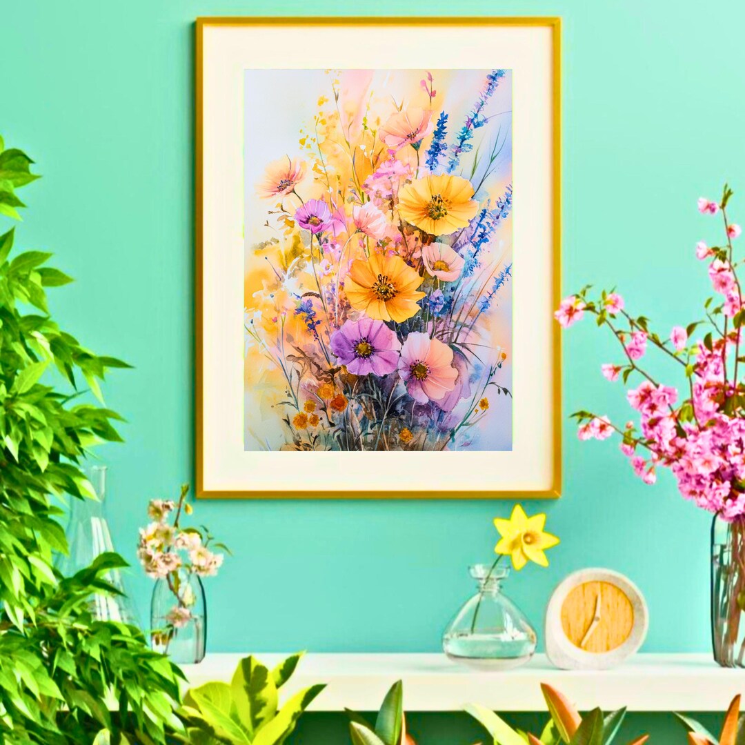 Meadow’s Melody | Elegant Watercolor Art Print | Joyful Home Decor ...