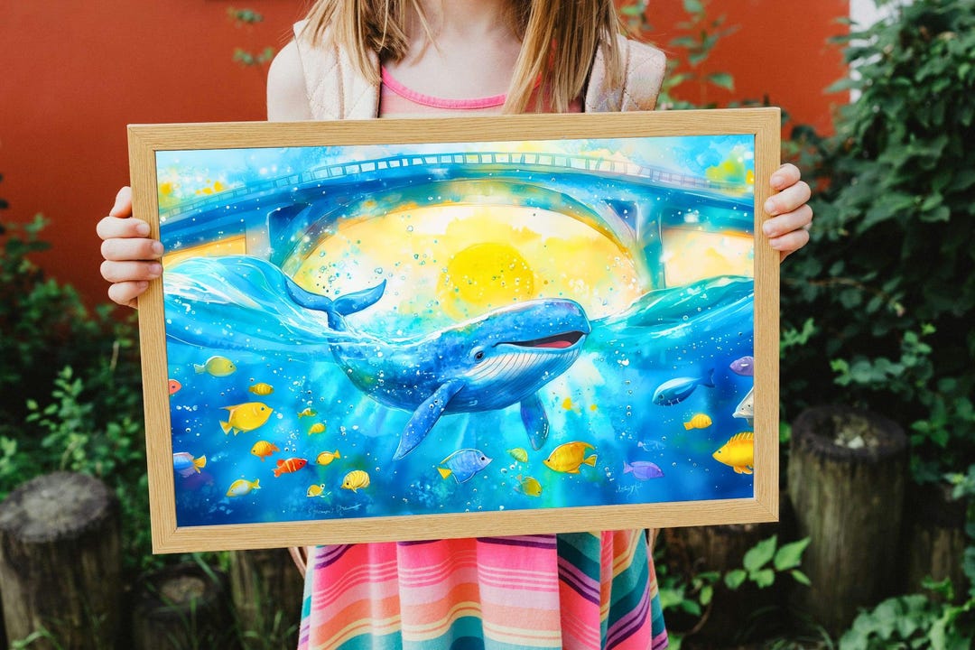Whales and Fairy Tales, Digital Download Art Print, Wall Art, Wall ...