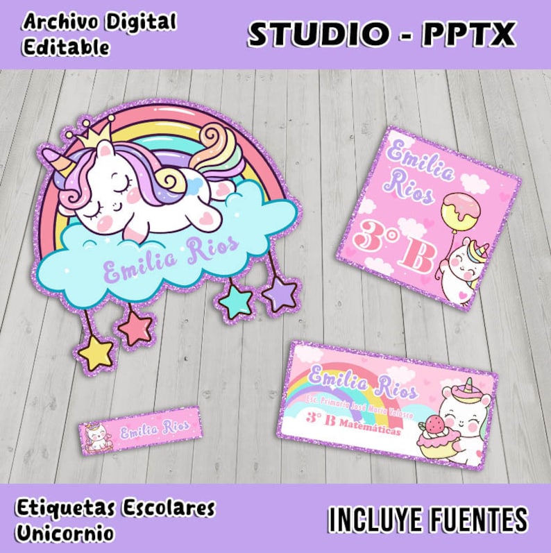 Unicorn School Labels - Etsy