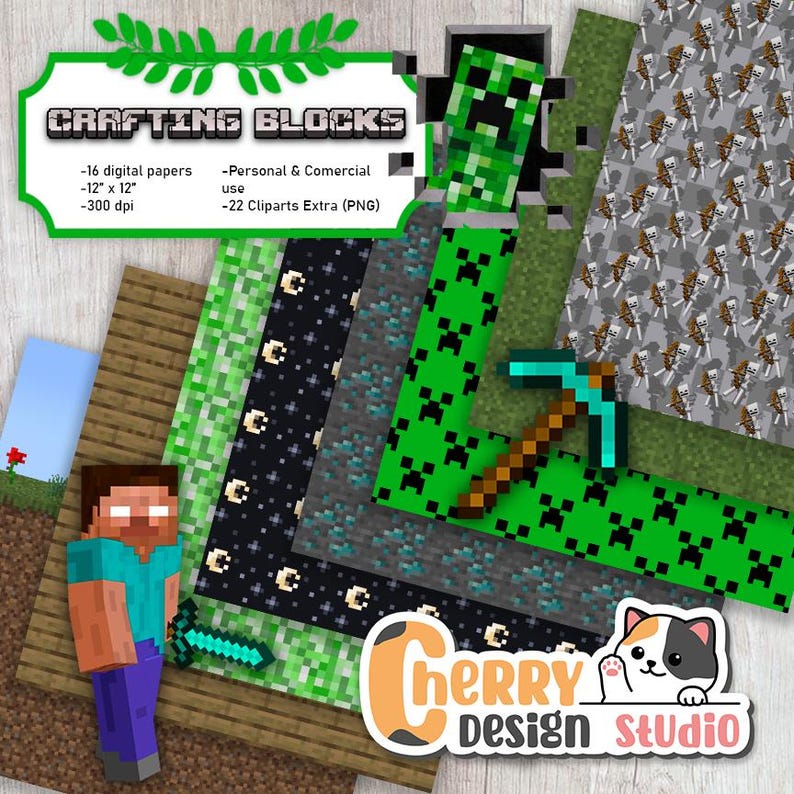 Papeles Digitales Crafting Blocks - Etsy México