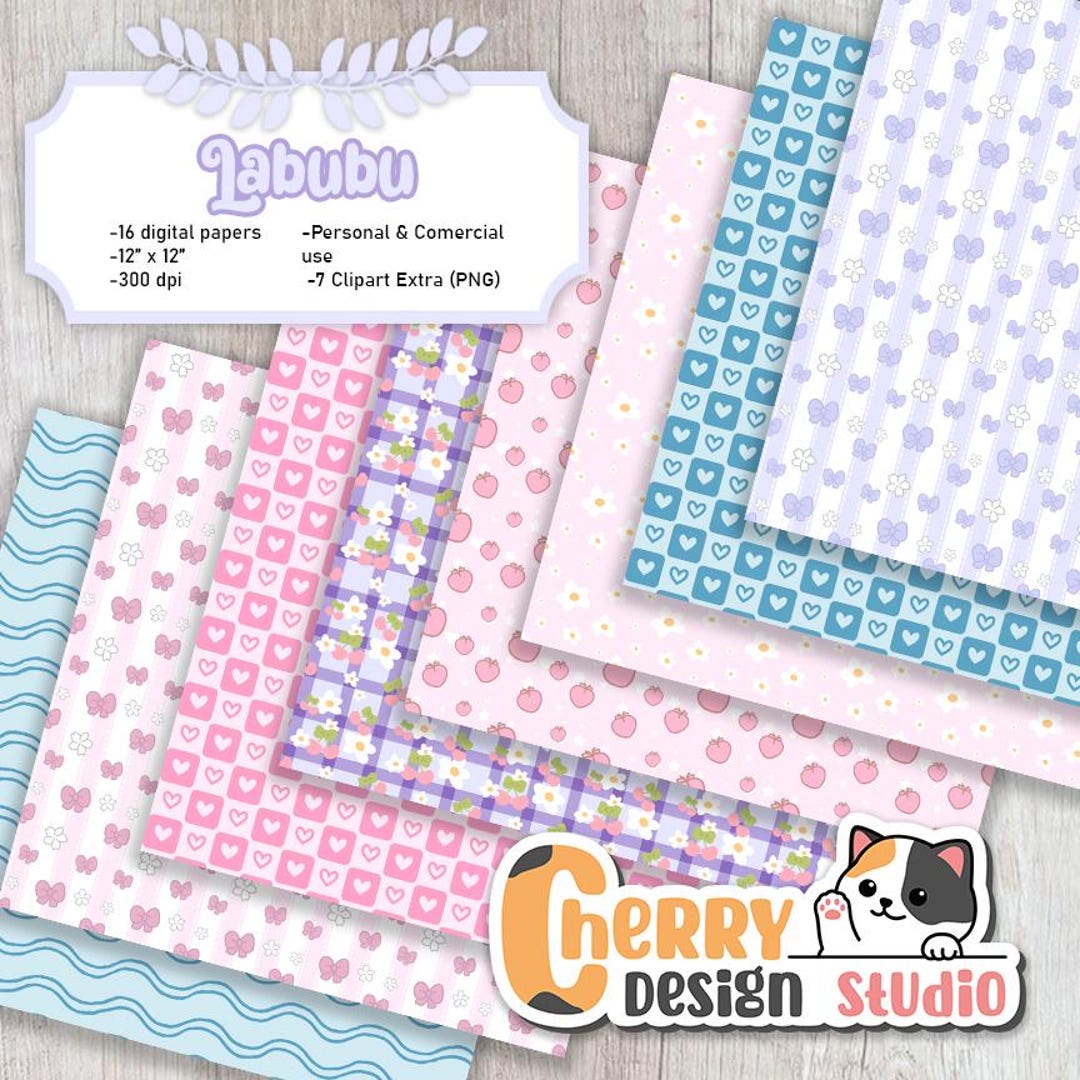 Labubu Digital Papers V2 - Etsy