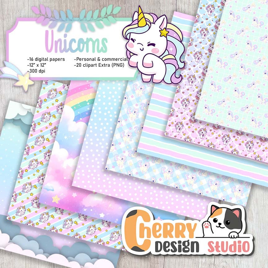 Unicorn Digital Papers - Etsy