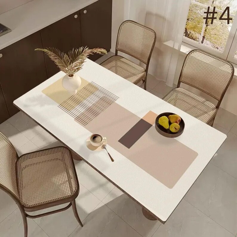 1.3mm Beigy Stripes PVC Table Protector/ Round, Square, Rectangle ...